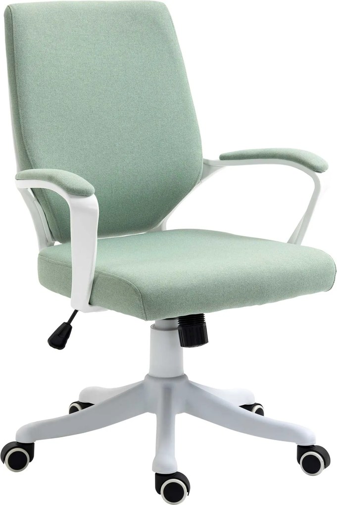 Kancelářská židle Vinsetto ergonomická s houpací funkcí čalouněná 360° otočná kolečka polyester zelená 62x69x92-100cm | Aosom.de