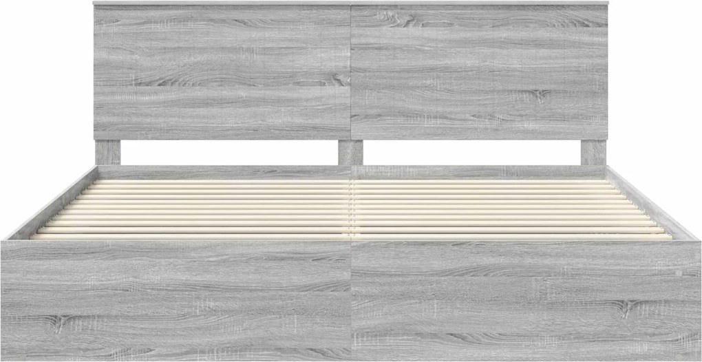 Rám postele Šedá Sonoma 200 x 200 cm Masivní borové dřevo 3410970