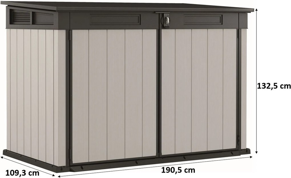 KETER PREMIER JUMBO Zahradní box, 190,5 x 109,3 x 132,5 cm, šedohnědý 17212384