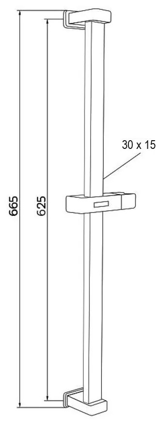 Mereo posuvný držák sprchy 665 mm nerez chrom CB910Q