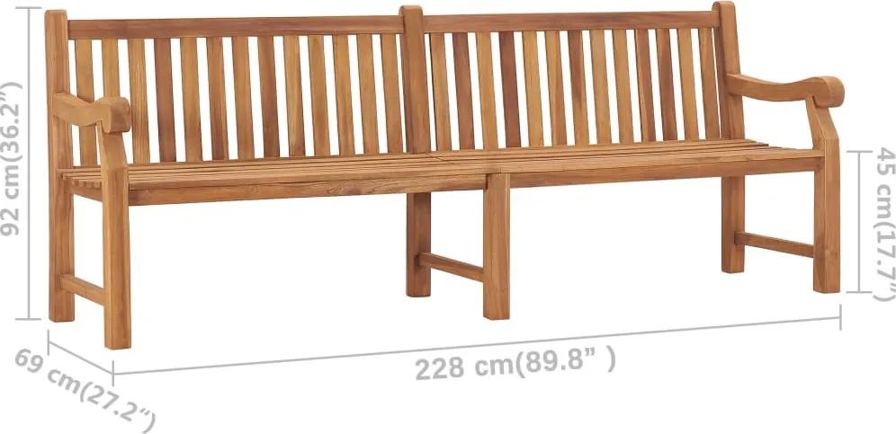 vidaXL Zahradní lavice 228 cm masivní teakové dřevo [316640]