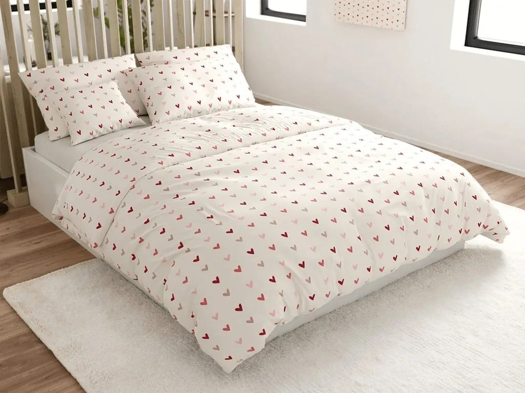 Povlečení z mikrovlákna SOFHEARTS krémové Rozměr povlečení: 2 ks 70 x 90 cm | 200 x 220 cm