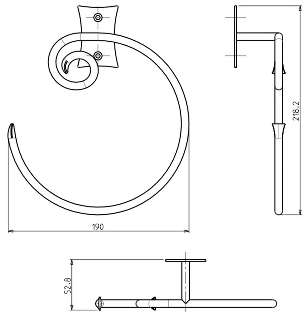 METAFORM CC006 Rebecca držák ručníků otevřený, černá