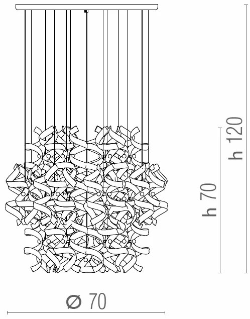 Metal Lux 206.175.02 Astro White, designové závěsné svítidlo v průměru 70cm, 6x60W, bílé sklo, chrom