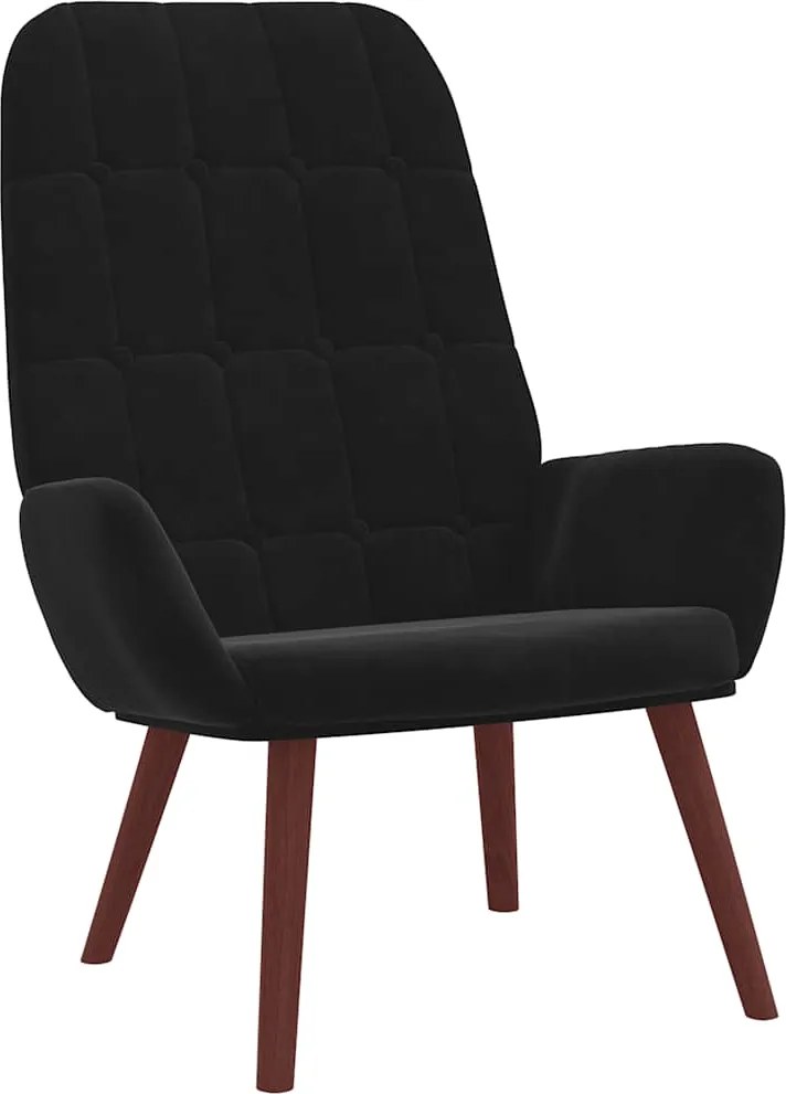 Relaxační křeslo s podnožkou černé samet 3315144