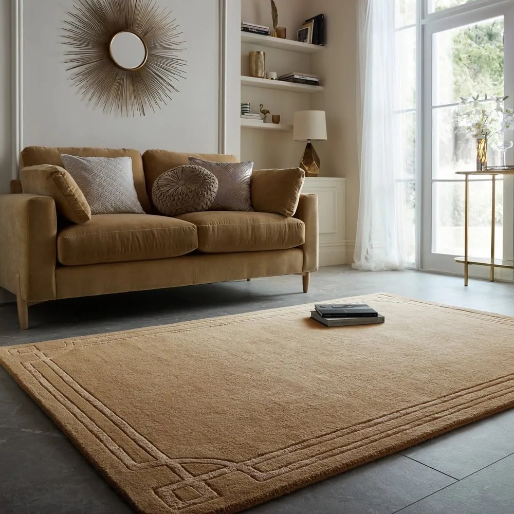Hnědý ručně tkaný vlněný koberec 200x290 cm Gatsby – Flair Rugs