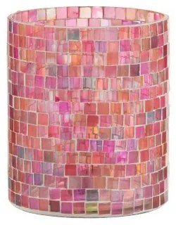 Barevný skleněný svícen na čajovou svíčku Mosaic - 13*13*15 cm