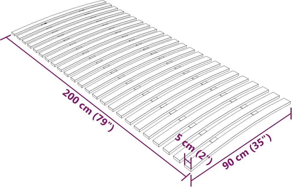 Náhradní lamely k posteli s 24 lamelami 90x200 cm 340077
