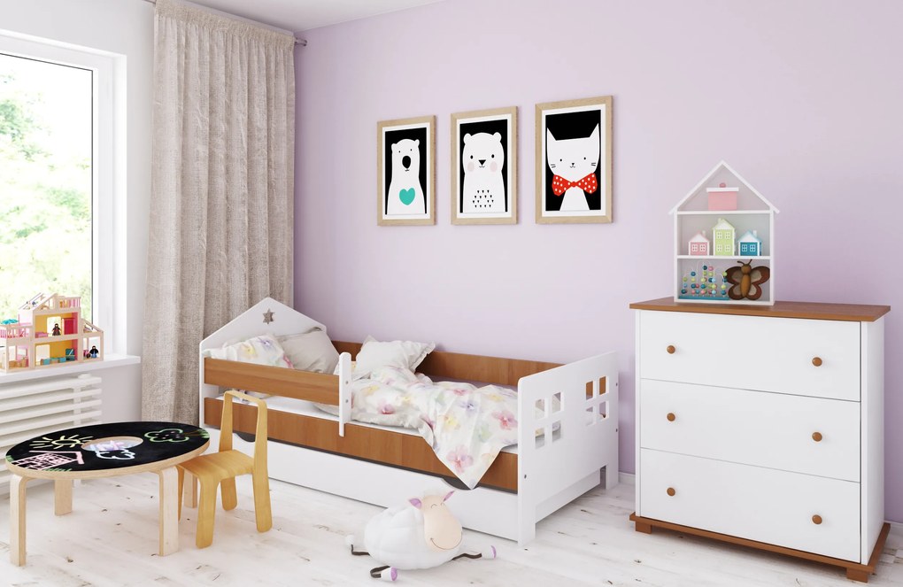 BabyBeds Dětská postel POLA Velikost postele: 180x80 cm, Barevné provedení: Šedá, Úložný prostor: Ano, s úložným prostorem Bílá