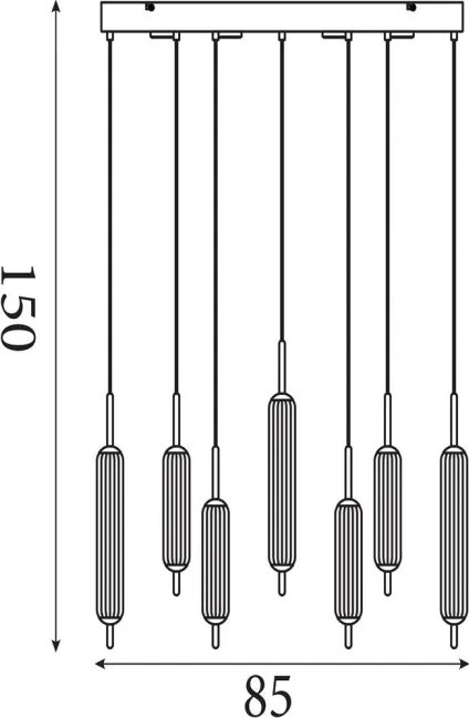 Searchlight 76210-7CL Stmívatelné LED svítidlo CATTAIL LATTE čirá skla