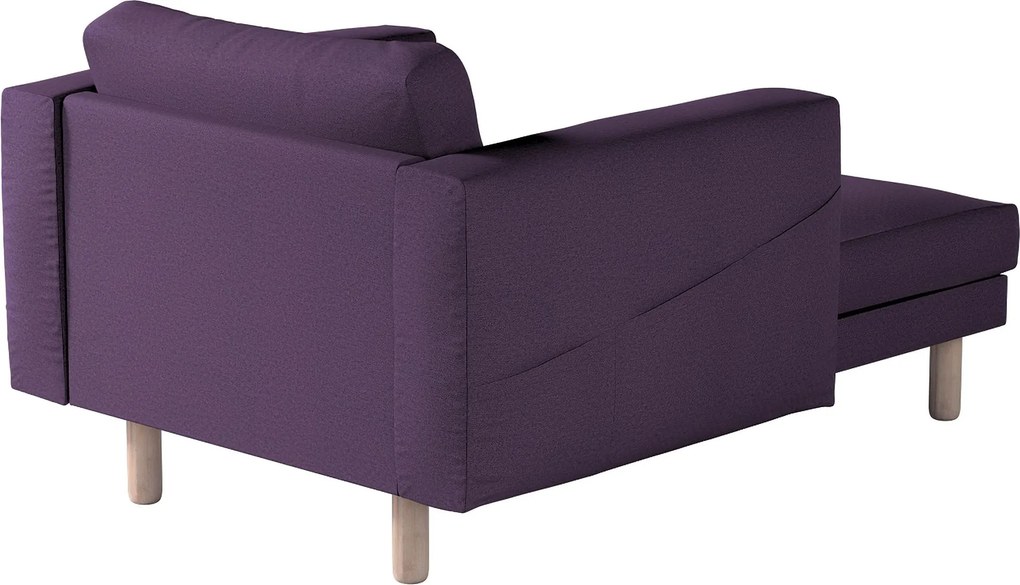 Potah na IKEA Norsborg šezlong s loketními opěrkami barva fialová látka pletený vzor