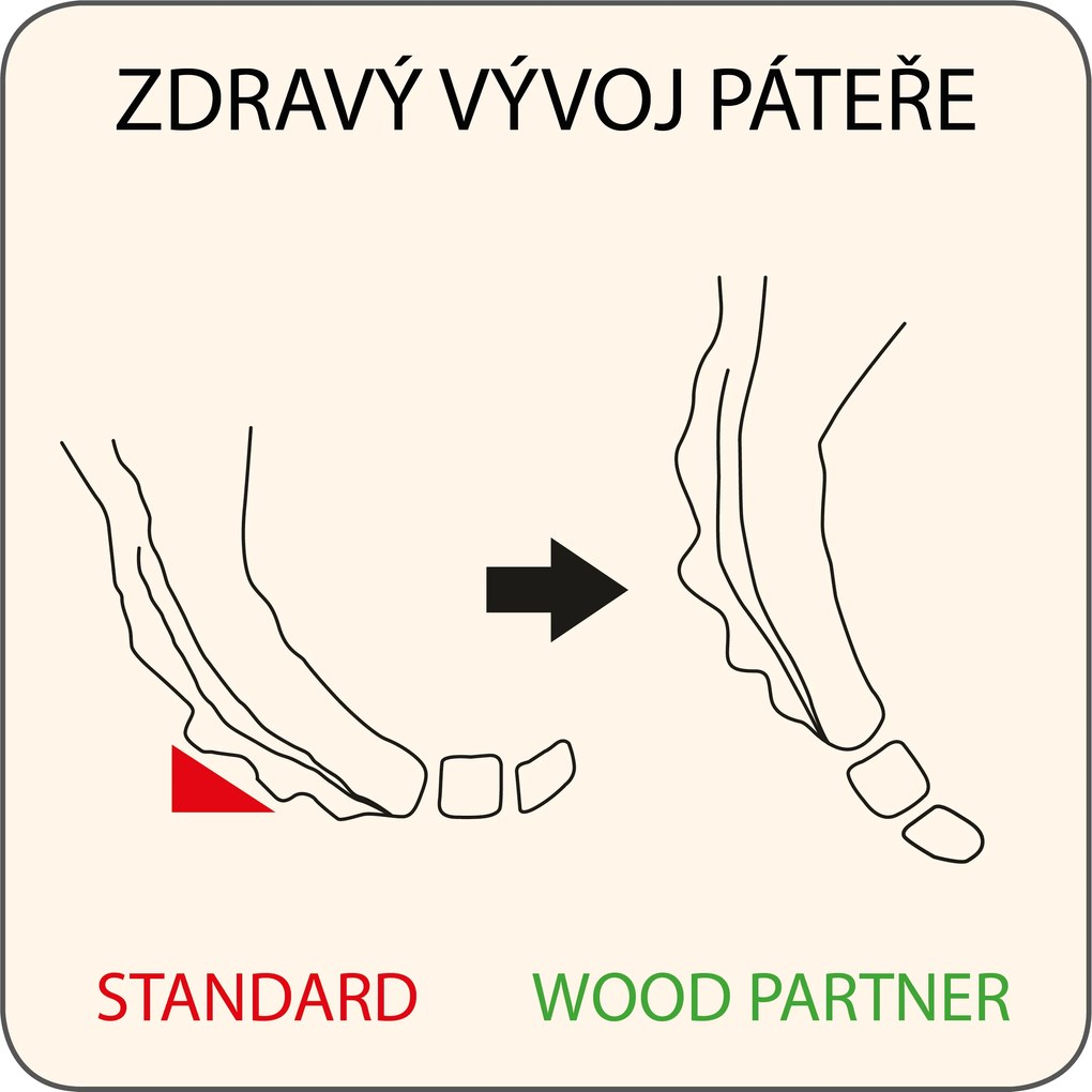 WOOD PARTNER Rostoucí židle ergonomická LUCA LAK/BÍLÁ