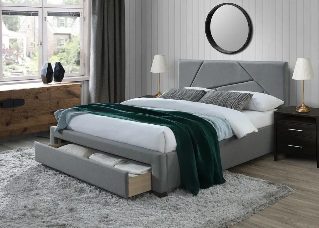 Čalouněná postel Loky 160x200 cm šedá