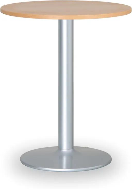 B2B Partner Konferenční stolek Filip II, kruh 800 mm, šedá podnož, deska buk