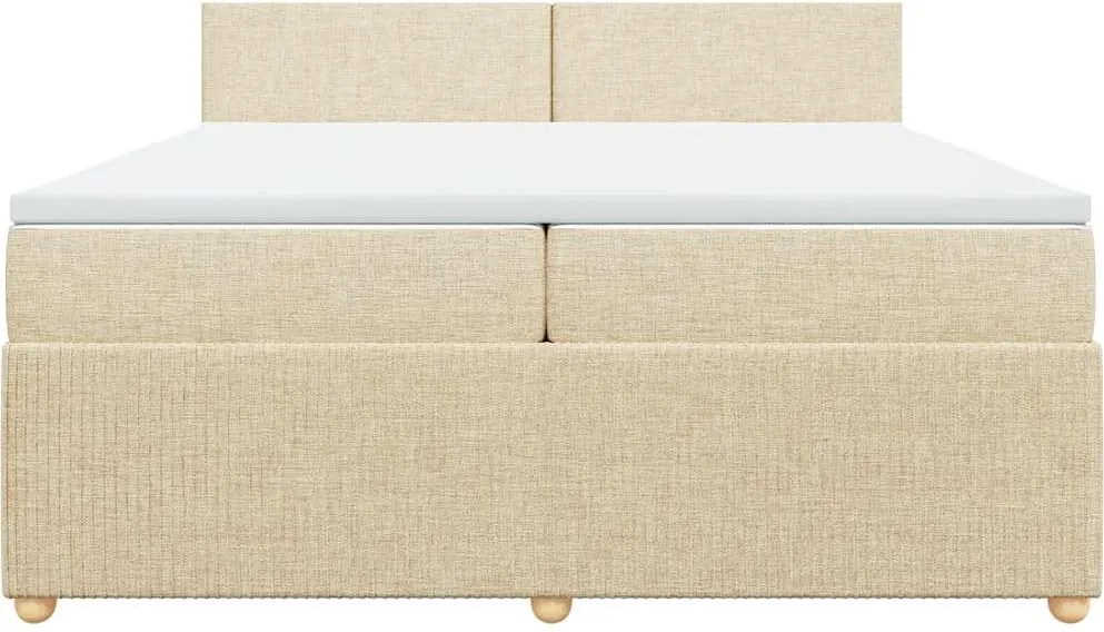 Box spring postel s matrací krémová 200x200 cm textil 3289861