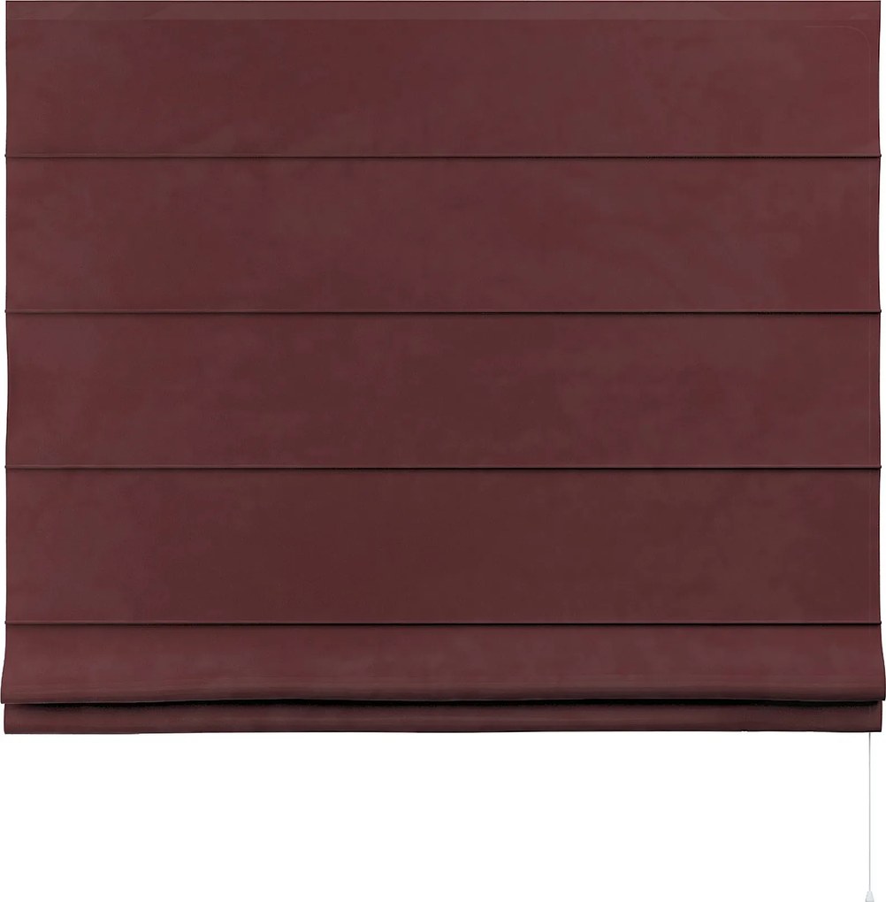 Římská roleta Capri barva červená látka lesklé, sametová