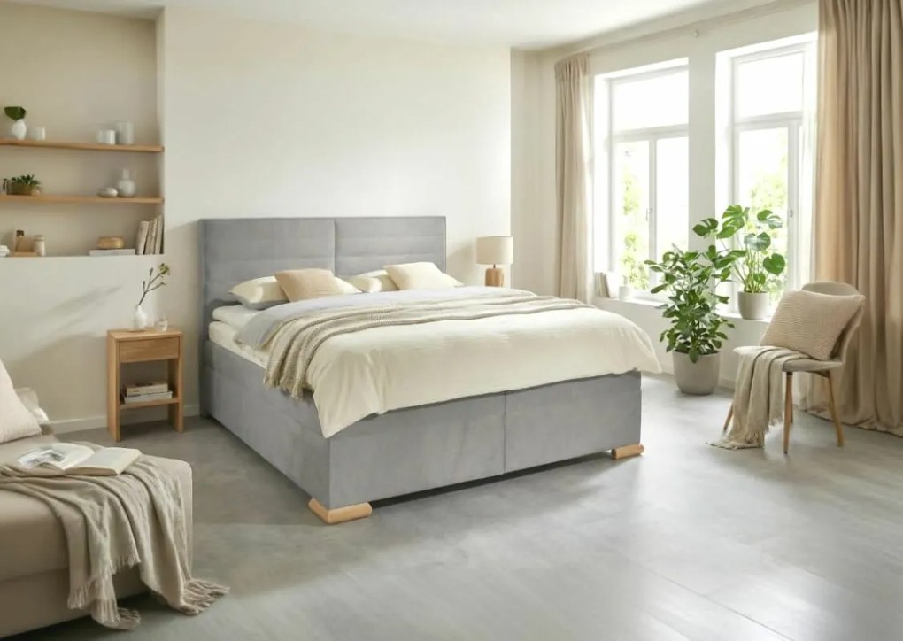 Americká postel boxspring LUCIA 200x200, s úložným prostorem