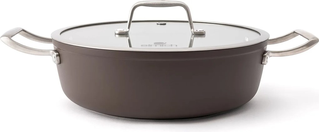 Elmich Nepřilnavá keramická hluboká pánev Zen Ø 28 cm - hnědá