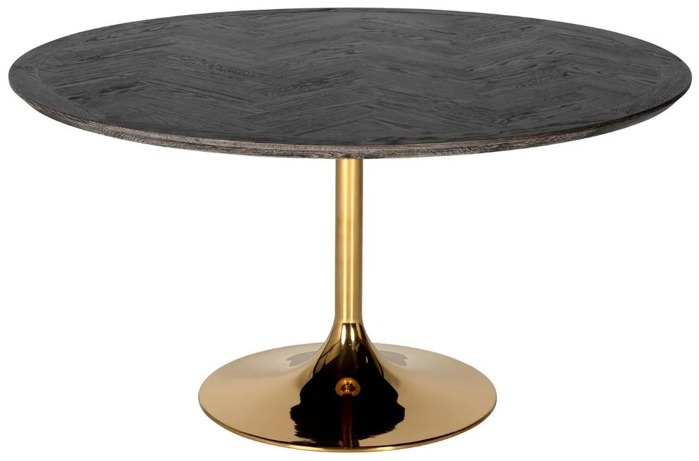 OnaDnes -20% Černo zlatý dubový jídelní stůl Richmond Blackbone 140 cm