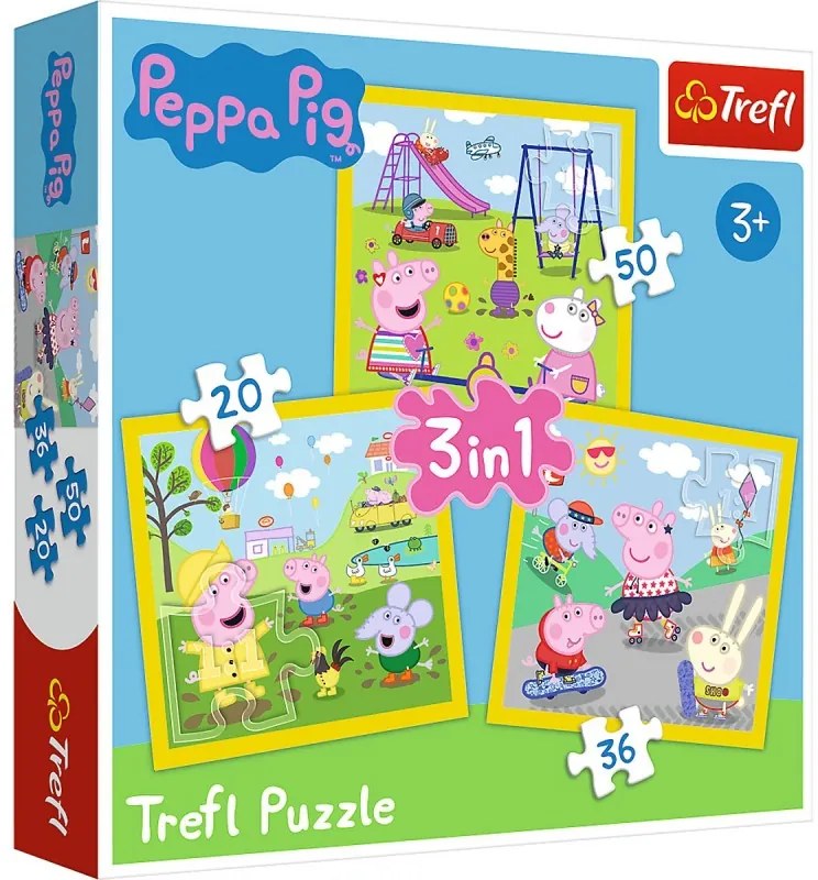 34849 Dětské puzzle - Peppa Pig - 3v1
