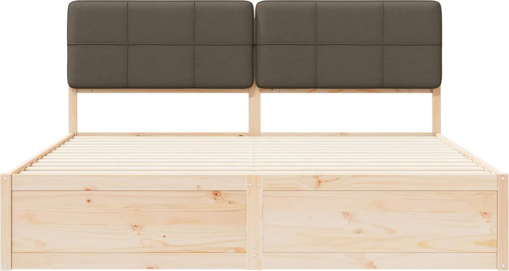 Rám postele s čalouněným čelem s čelo Taupe 200 x 200 cm 3398177