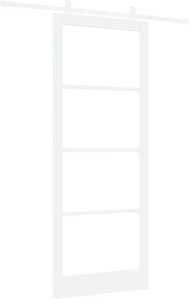 Posuvné dveře 93 x 232 cm Masivní borové dřevo a sklo Bílá 3332236