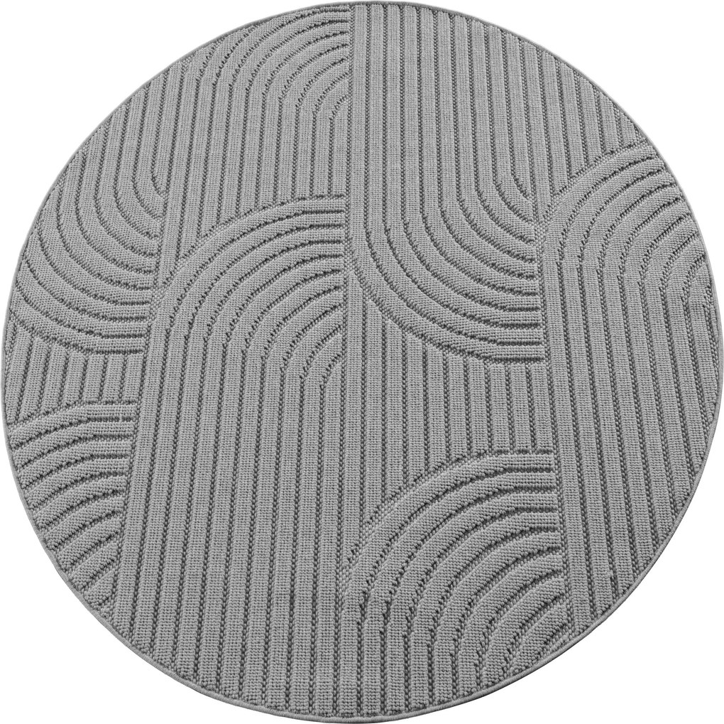 Ayyildiz, Kusový koberec Helix 2201 silver kruh, 80x80, šedá, chodba / předsíň