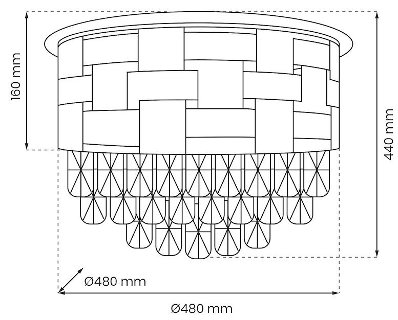 Lustr Luxuria I, 1x křišťálové/zlaté kovové stínítko, (fi 48cm), g