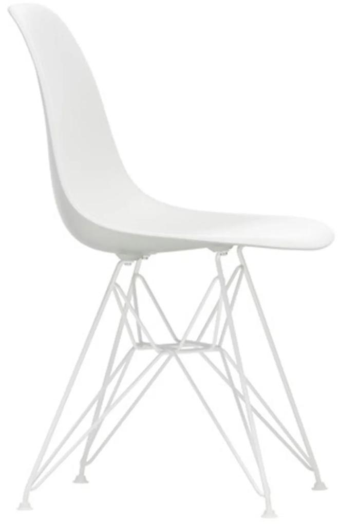 Výprodej Vitra designové židle DSR - skořepina bílá, ponož bílá lakovaná