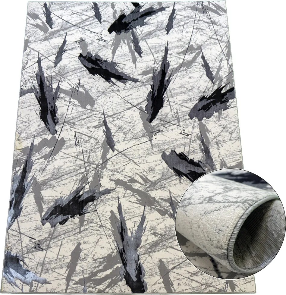BE Koberec Allianz 6310 GREY - šedý obdélníkový Rozměr: 60x100 cm