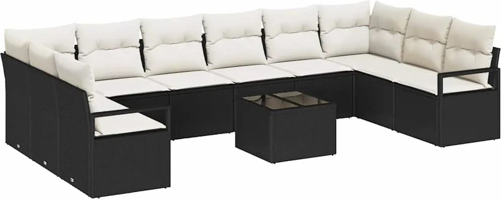 Set pohovek 11 ks Černá polyratan 3346567