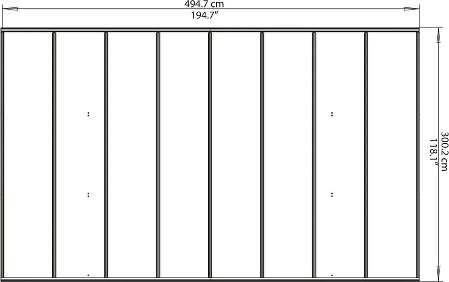 Hliníkový přístřešek s obloukovou střechou Palram Arizona 5000