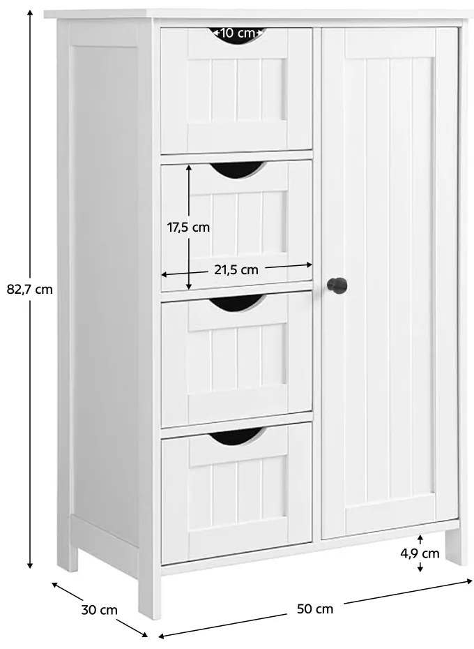 Kondela Skříňka/regál, bílá, STORMI