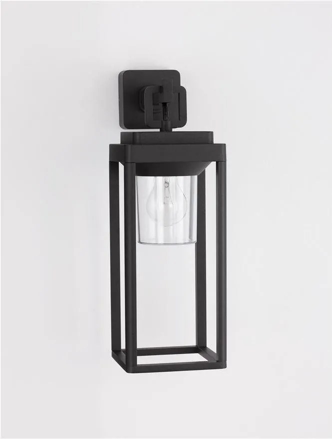 NV 9492500 Venkovní nástěnné svítidlo FIGO antracitový hliník a čirý akryl E27 1x12W 220-240V bez žárovky IP65 - NOVA LUCE