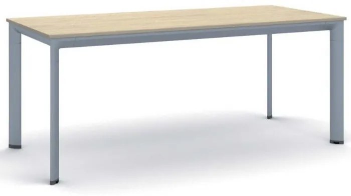 Jednací kancelářský stůl PRIMO INVITATION, 180x80 cm, šedostříbrná podnož, dub přírodní