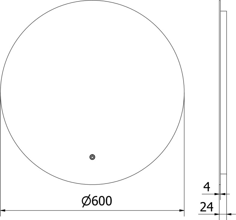 Mexen Erg, kulaté LED podsvícené koupelnové zrcadlo 60 cm, 6000K, topná podložka proti zamlžování, 9823-060-060-611-00