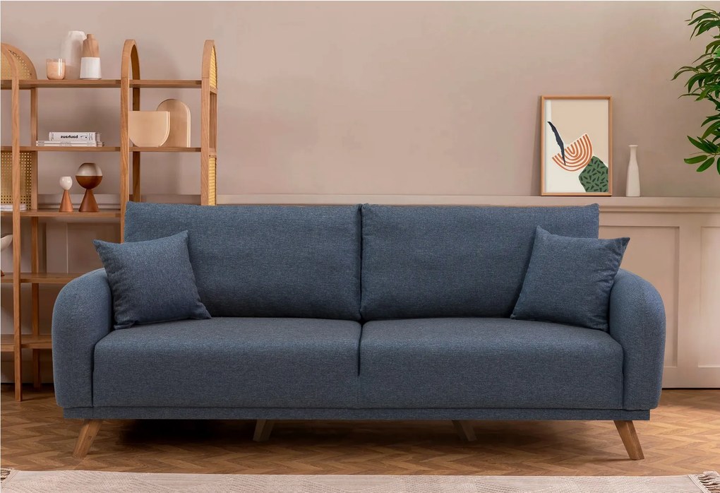 Hanah Home Třímístná pohovka HERA tmavě modrá 237 cm