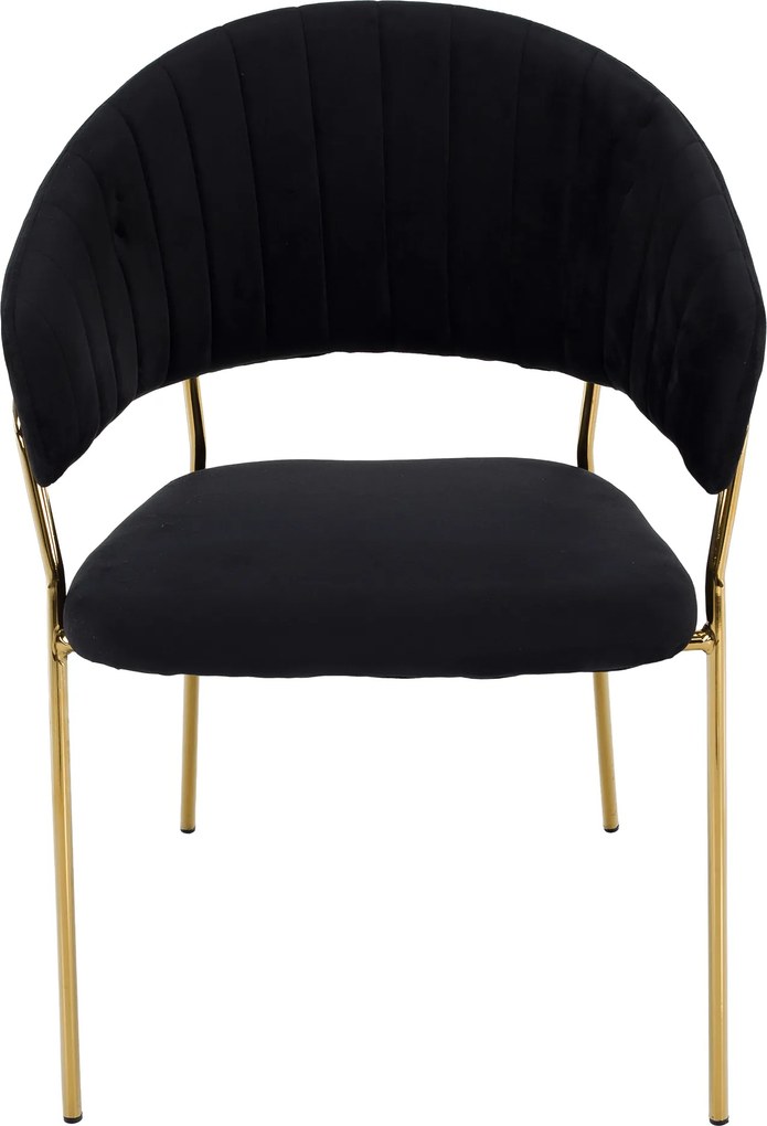 Designové jídelní křeslo, černá Velvet látka/gold chrom zlatý, DASMIN TYP 1