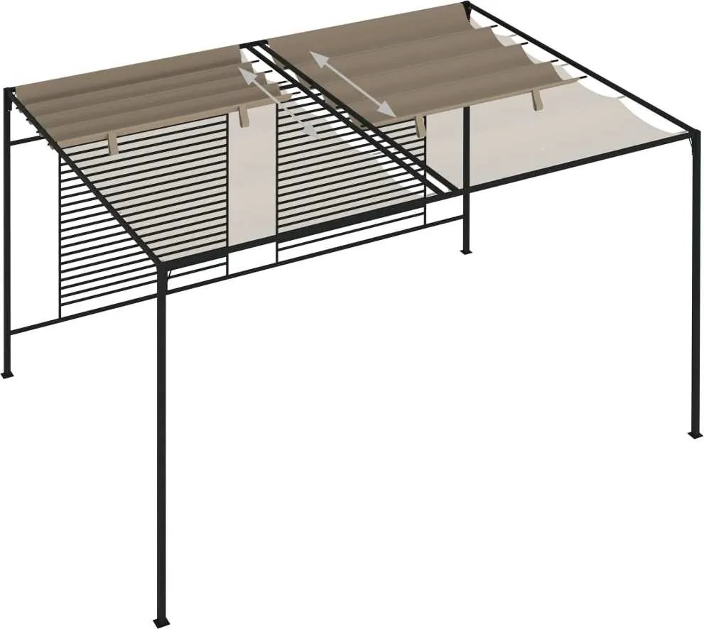 vidaXL Altán se zatahovací střechou 3 x 4 x 2,3 m taupe 180 g/m² [313624]