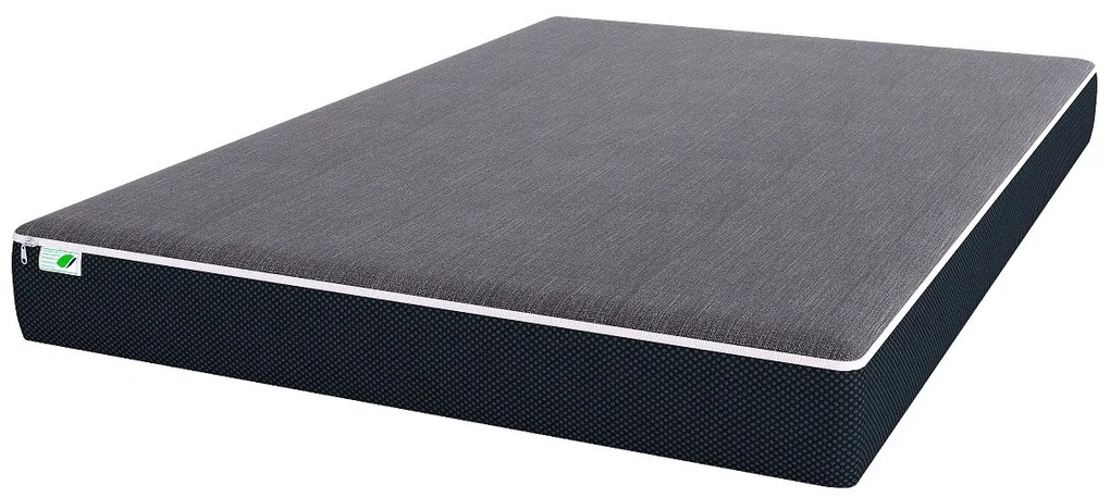 Mattress Natura ECONOMY OXFORD LEN PROFIL 10 H2/H3 200 x 100 cm, prošívaný šedo-černý trvanlivý potah Oxford Len s vodoodpudivou úpravou Air Space 3D boční strana