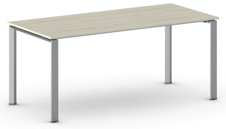 Jednací kancelářský stůl PRIMO INFINITY, 200x90 cm, šedostříbrná podnož, dub přírodní