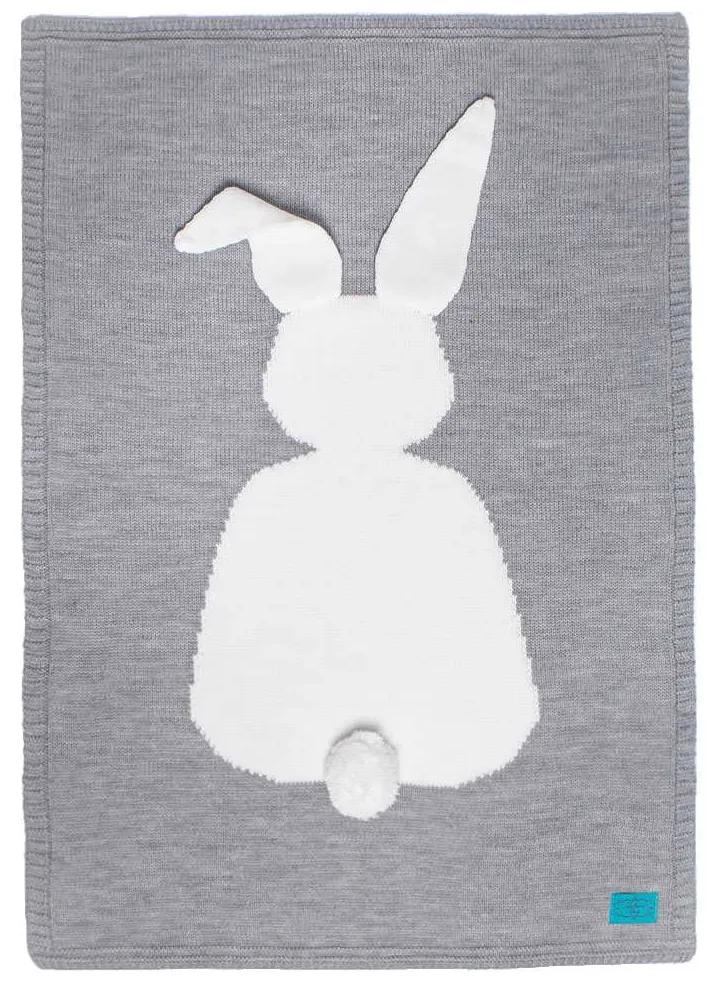 Pletená dětská deka Zajíček varianta: 3D králíček
