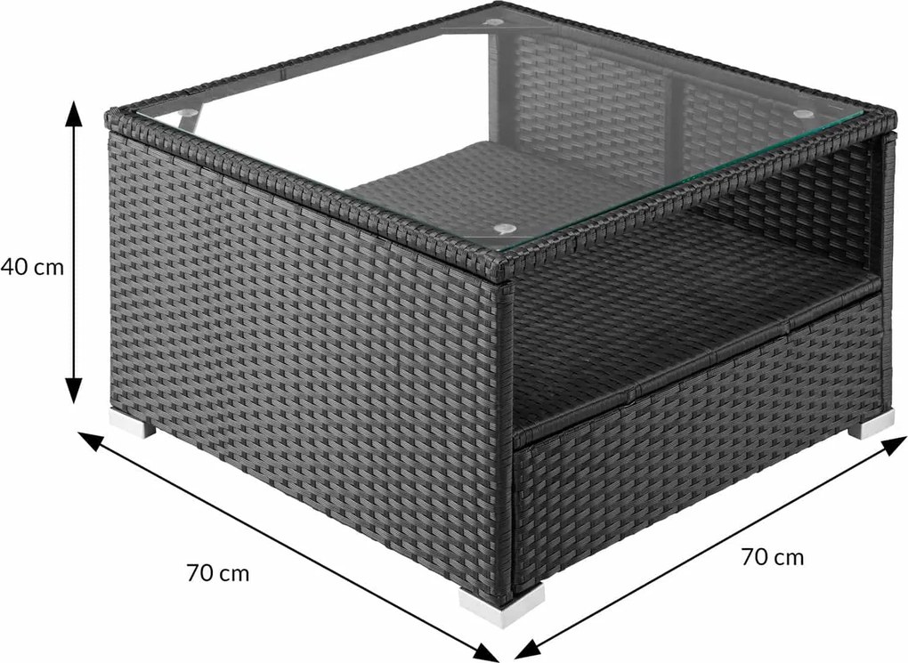 Deuba Zahradní ratanový set XXL - šedá/antracit podušky
