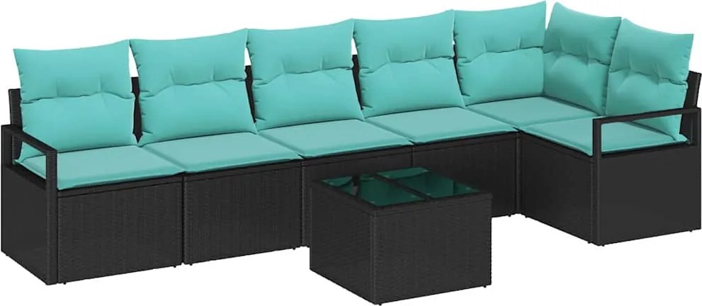 Set pohovek 7 ks Černá polyratan 3346416