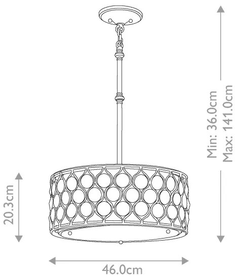 Feiss FE-LUCIA-B - Lustr na tyči LUCIA 3xE27/60W/230V