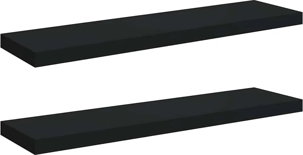 Plovoucí nástěnné police 2 ks černé 90 x 23,5 x 3,8 cm MDF 323839
