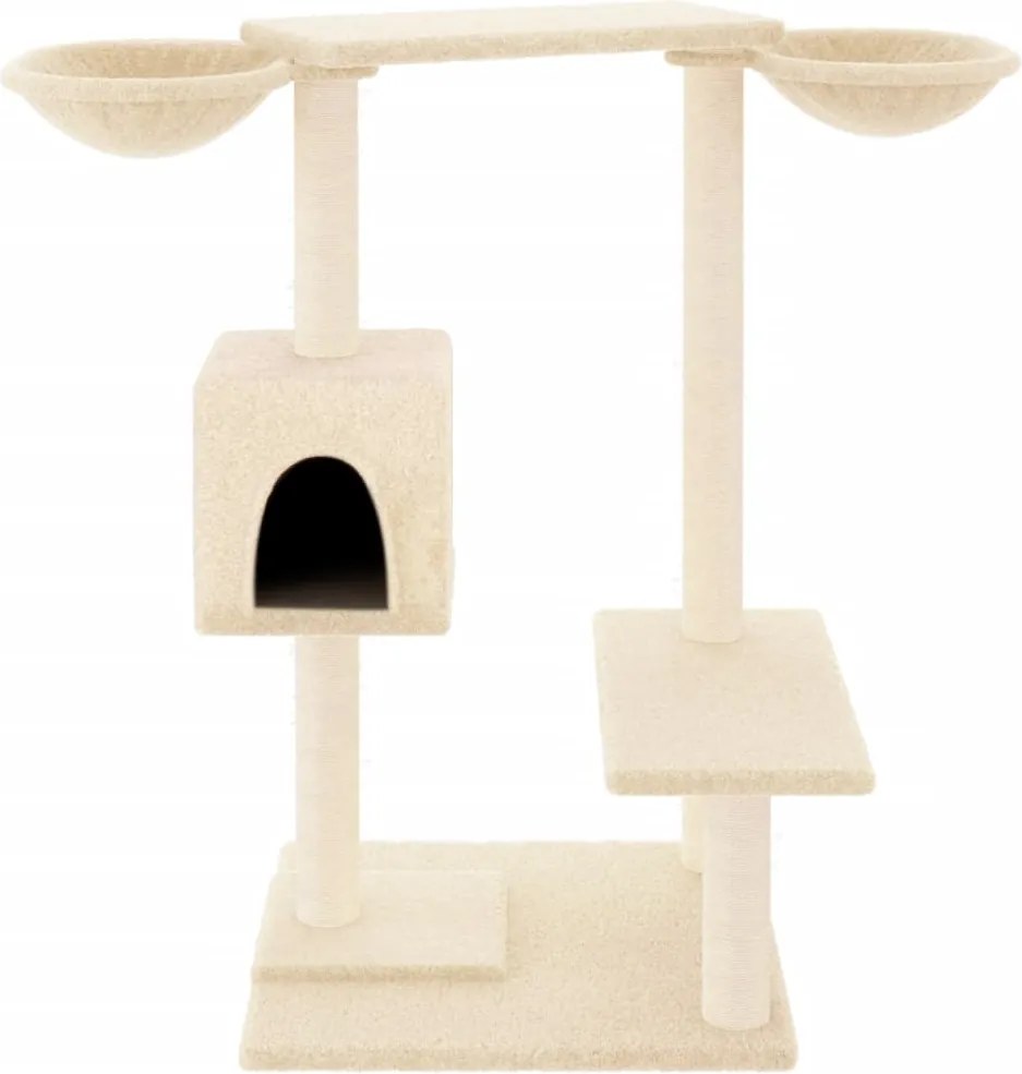 Škrabadlo pro kočky se škrabacími sloupky krémové 82 cm 171759