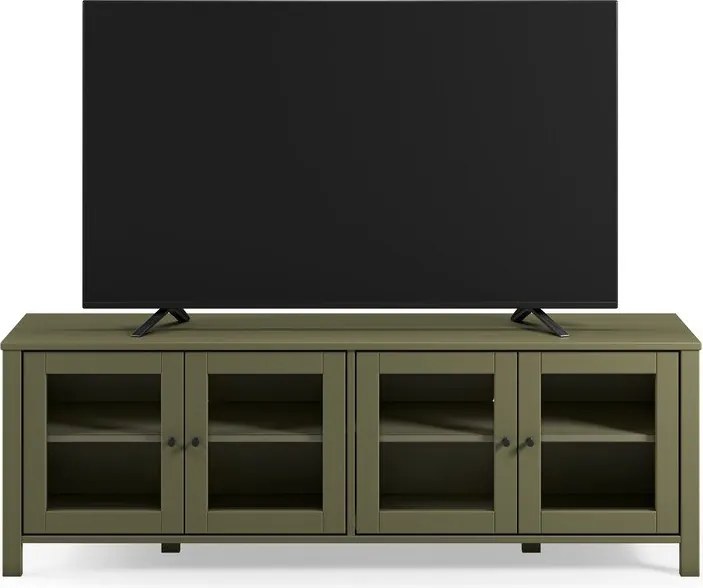 Zelený TV stolek z borovicového dřeva 150x50x40 cm Alessandra – Marckeric