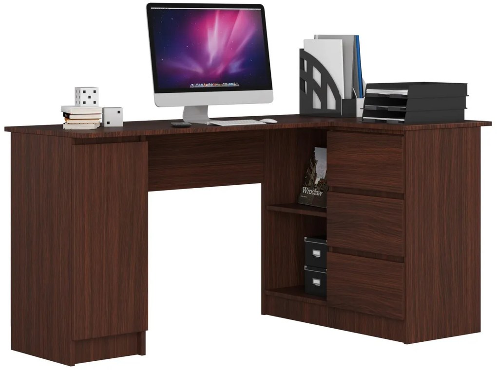 Rohový psací stůl B20 155 cm wenge pravý
