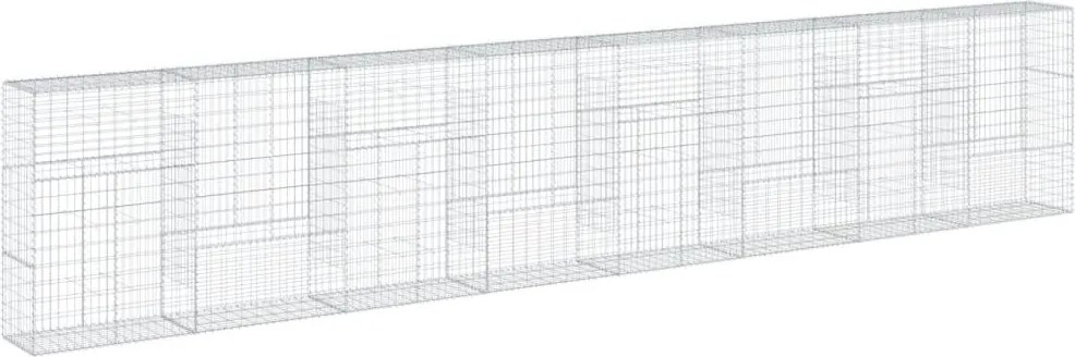 Gabionový koš s víkem 800 x 50 x 150 cm pozinkované železo 3295161